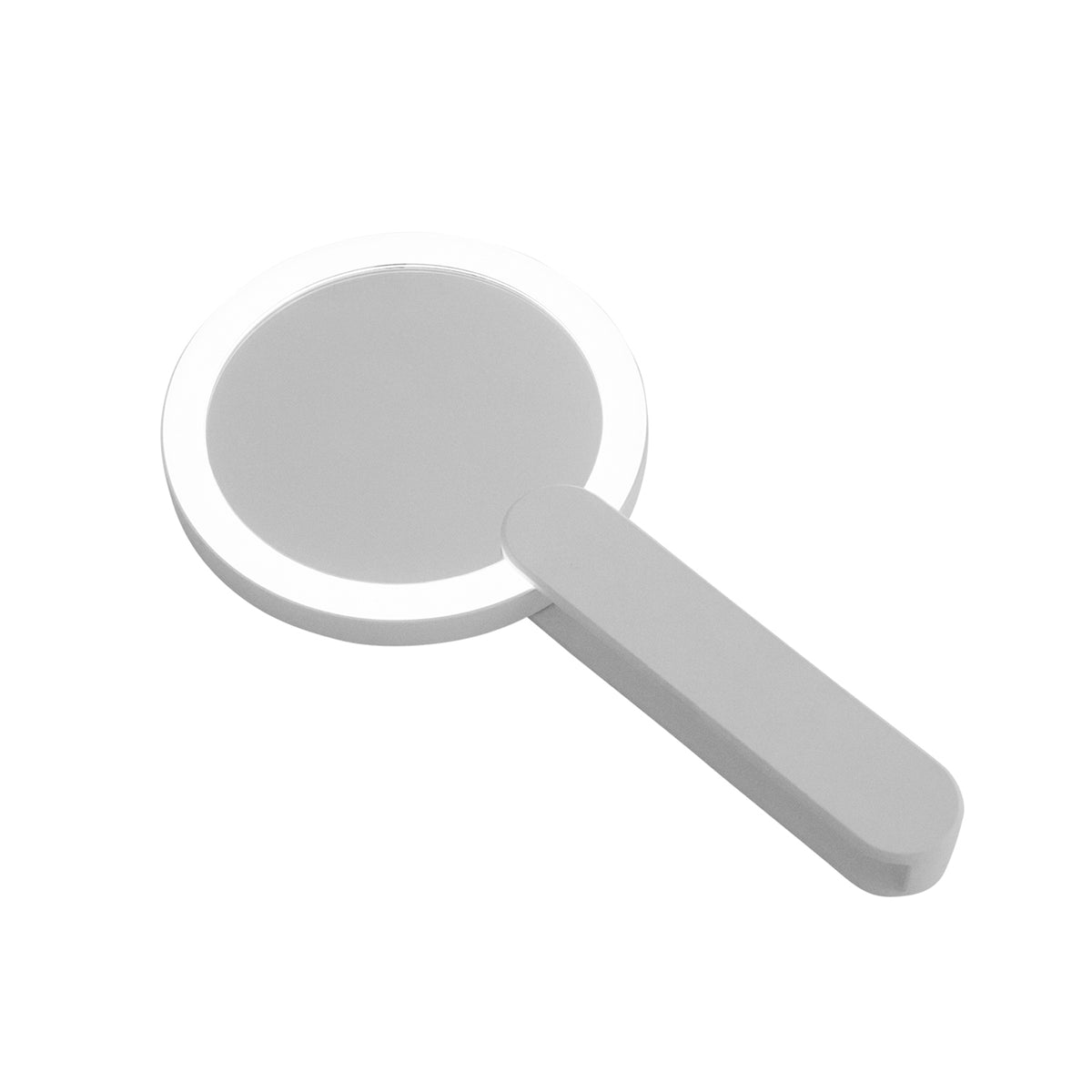 Handheld Swivel LED Compact Makeup Mirror - White | GloTech Mirrors